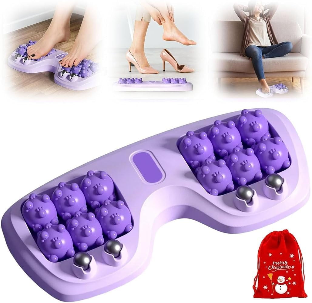 Portable Double Foot Massage Roller, Dual Feet Massager Roller with ...