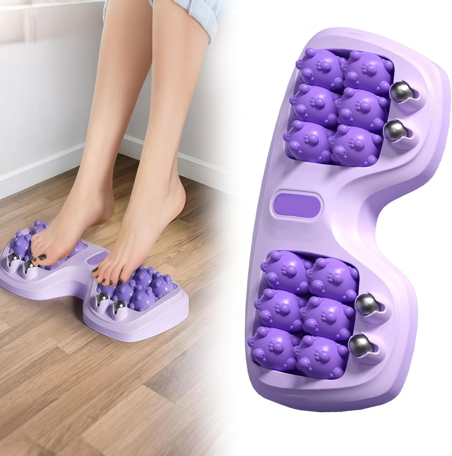 Portable Double Foot Massage Roller - Dual Foot Massager for Plantar ...