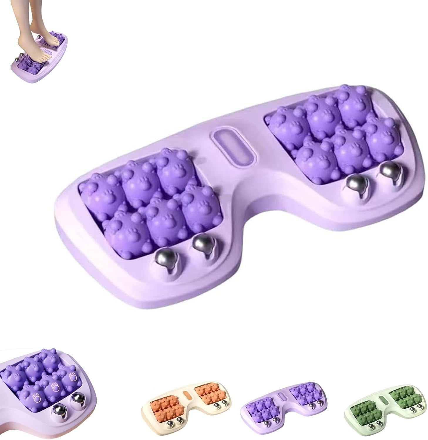Portable Double Foot Massage Roller, Three Massage Techniques, Feet Massager Plantar, Dual Foots ...