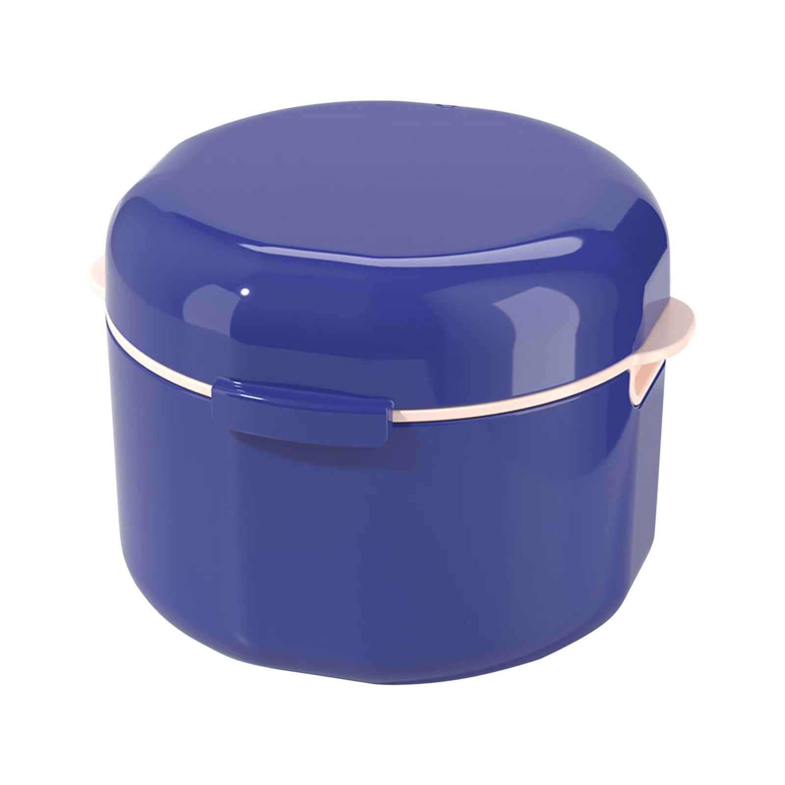 Portable Double-Layer Storage Box with Cover, Hollow Drainage Denture ...