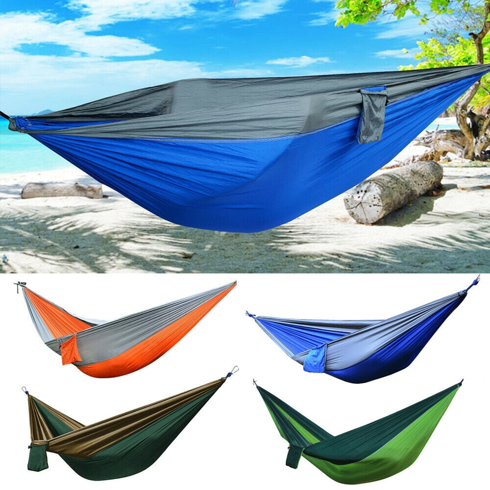 Portable Double Nylon Parachute Outdoor Camping Hammock Hanging Swing 2 ...