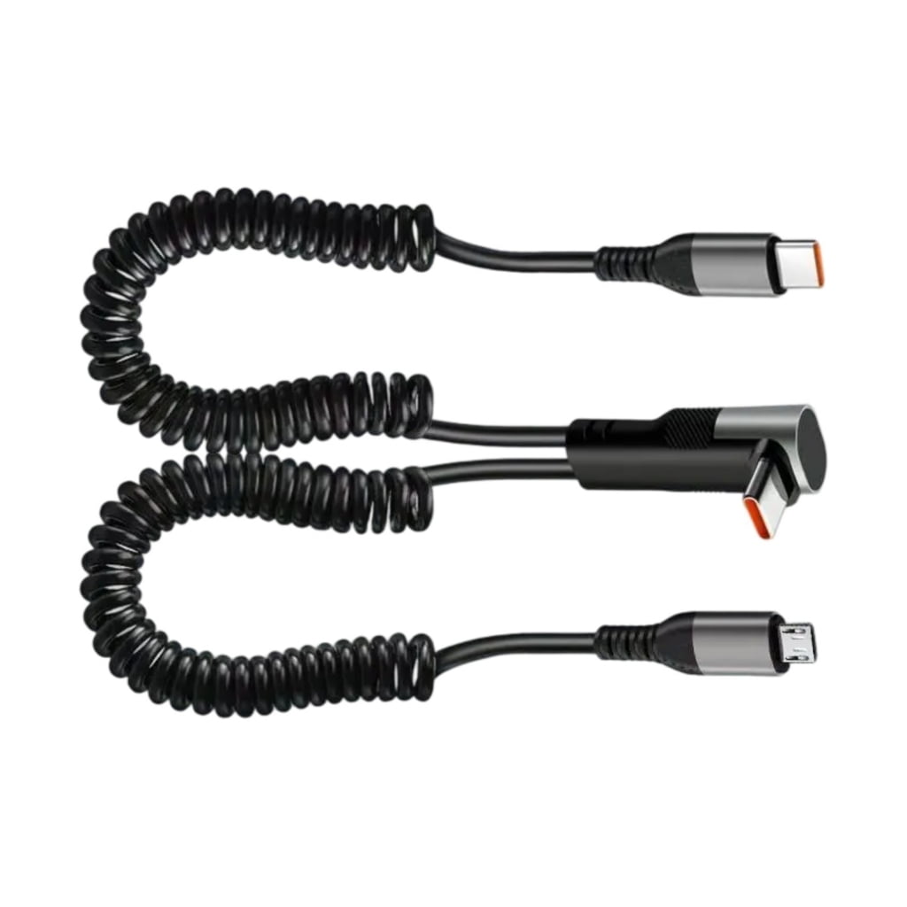 Portable Double Port Charging Wire for USB A and Type C Gadgets, Spring ...