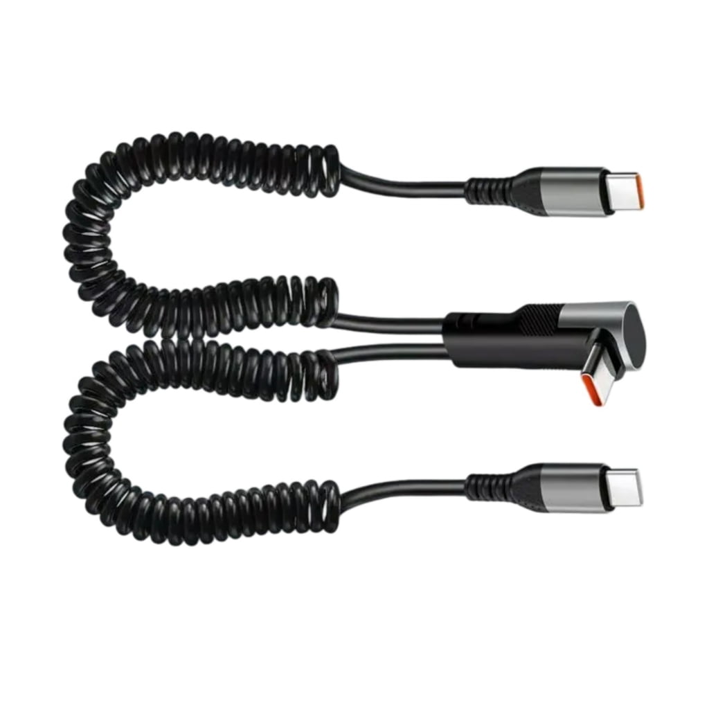 Portable Double Port Charging Wire for USB A and Type C Gadgets, Spring ...