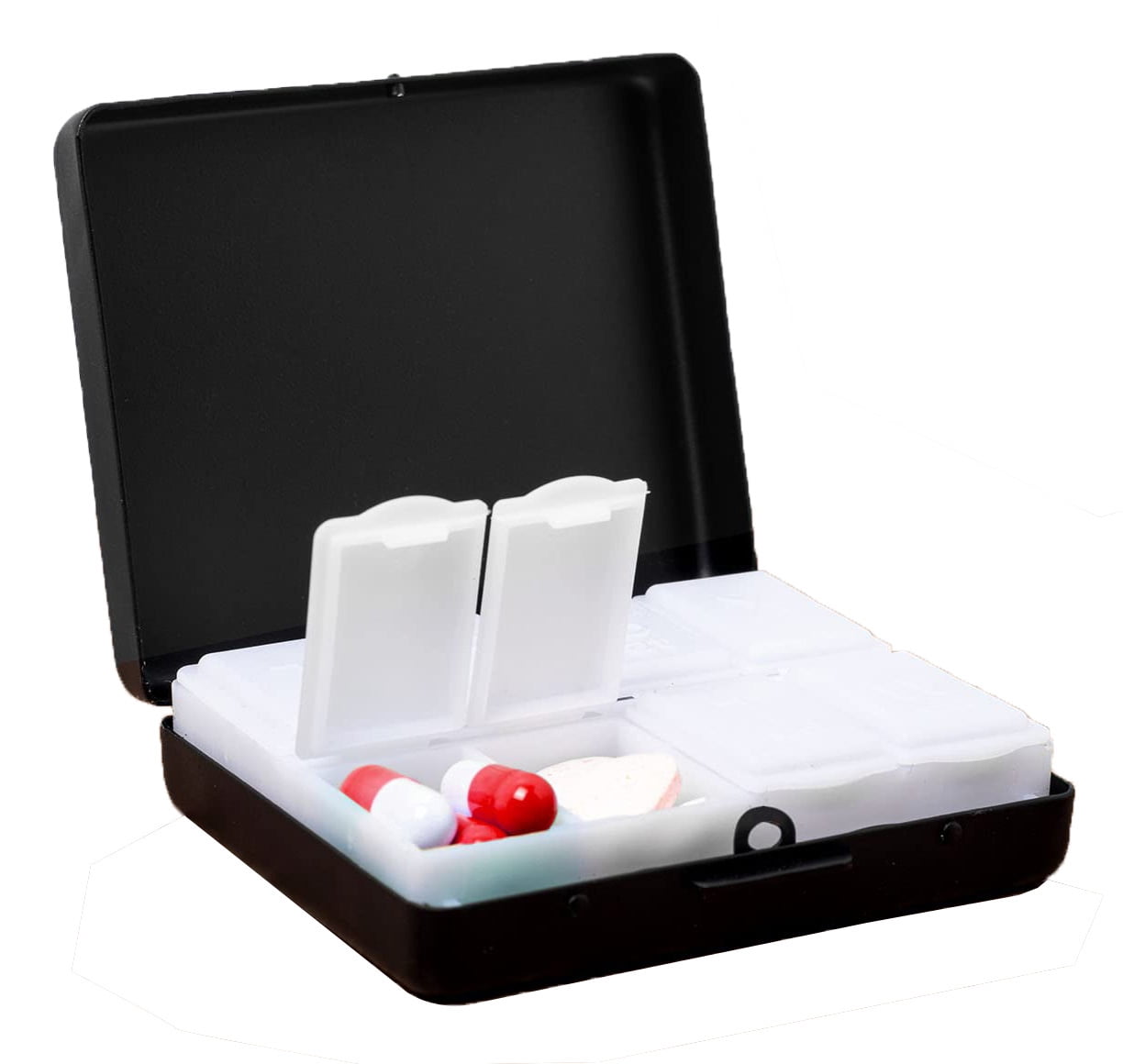 Portable Double Protection Switch Metal Travel Pill Box (7 Days) /8 ...