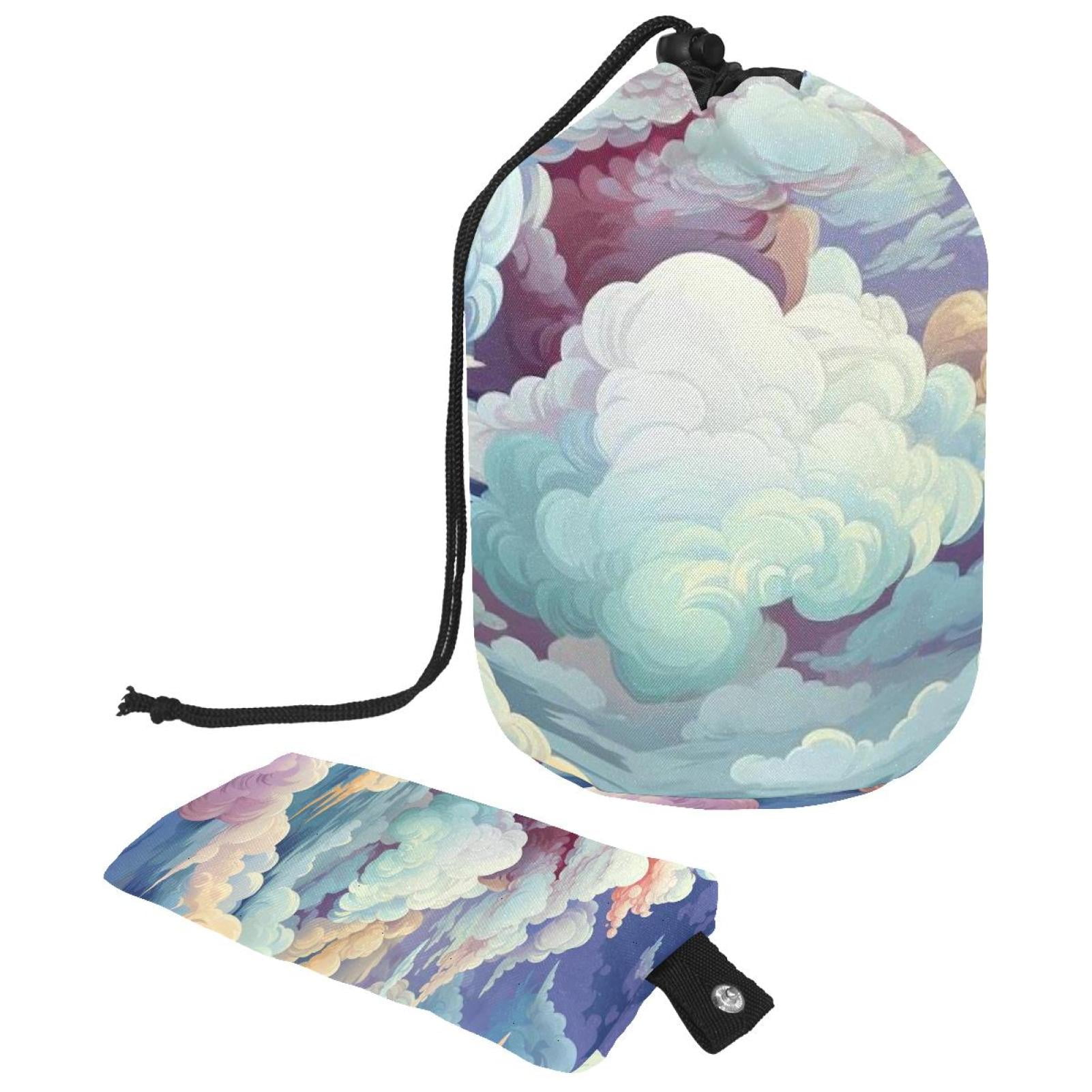 Portable Drawstring Foldable Travel Mesh Shower Bags Organizer Mesh ...