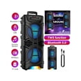 Portable Dual 8-Inch Subwoofer Bluetooth Speaker with LED Lights, USB ...