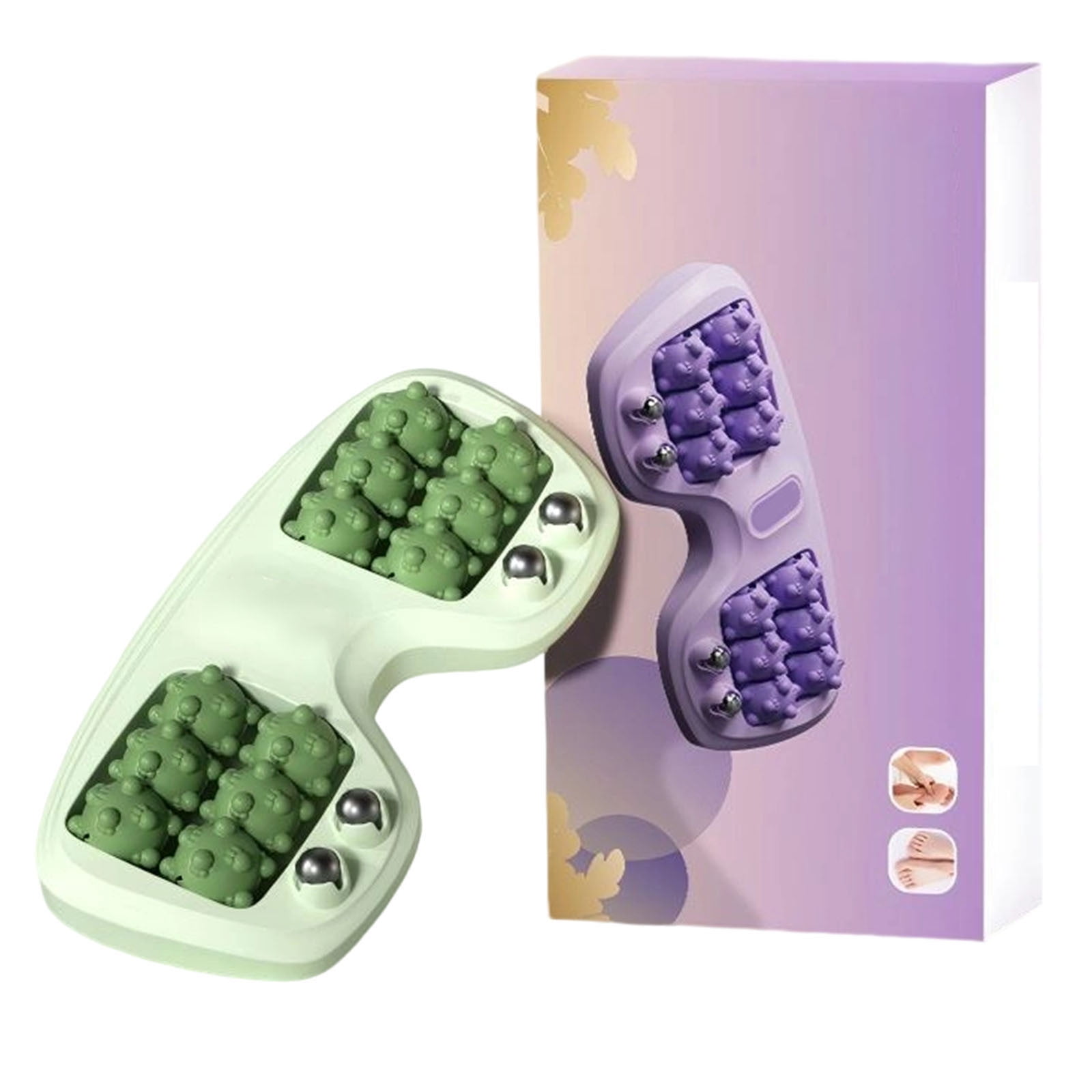 Portable Dual Foot Massage Roller, Foot Roller Massager for Plantar ...