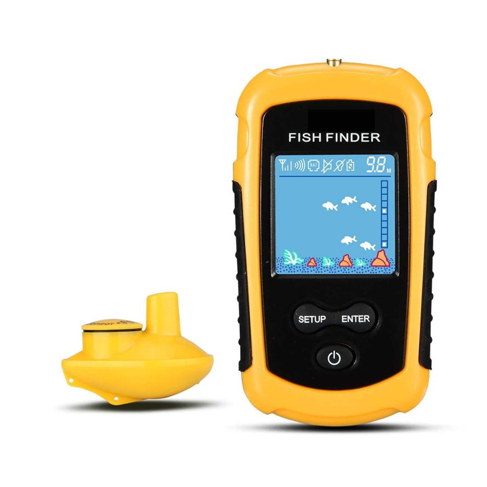Portable Echo Sounder Sonar Depth Ocean River Wireless Fish Finder ...