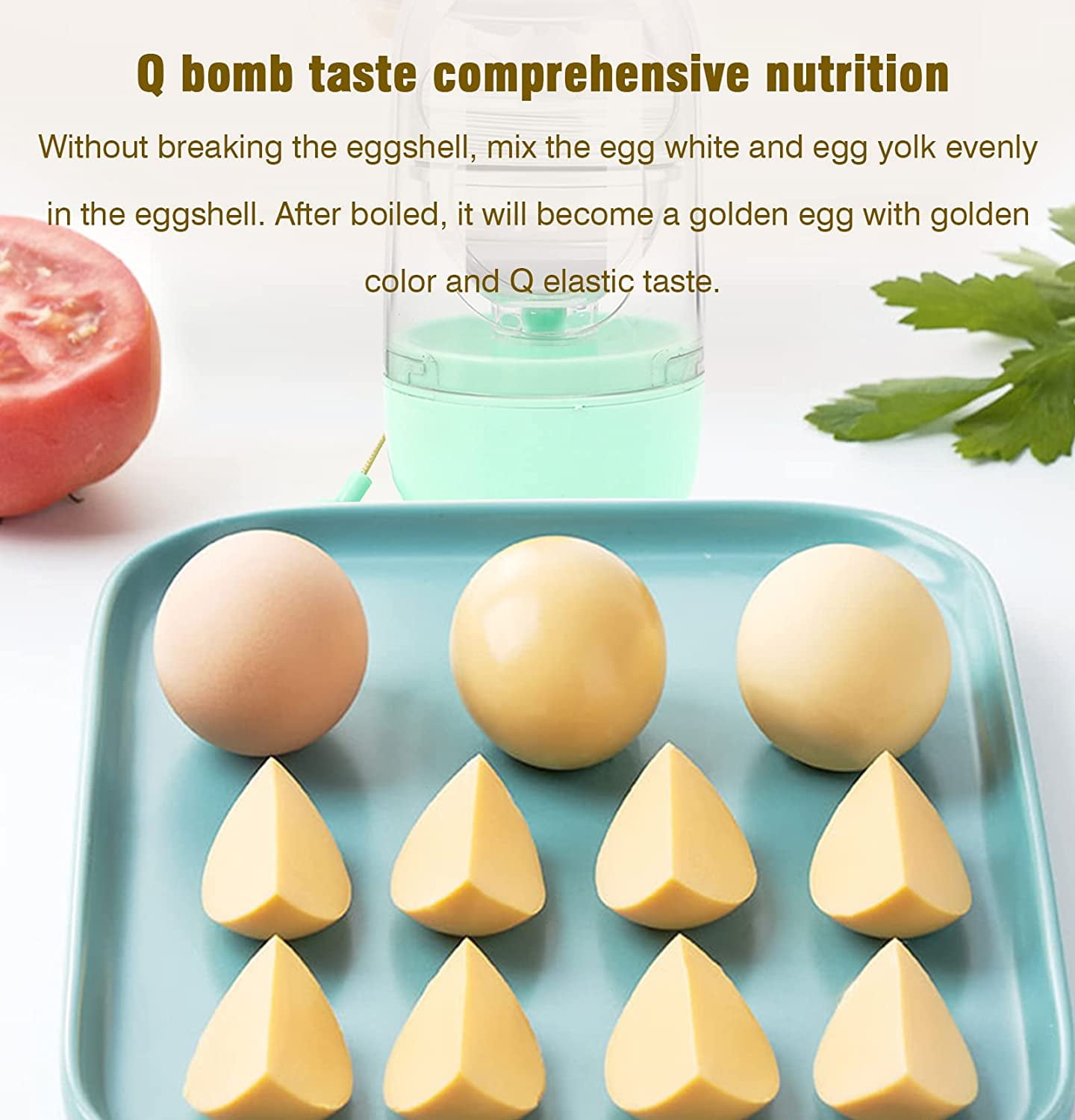 Portable Egg Scrambler Shaker, MixPowered Golden Egg Maker Hand-crank ...