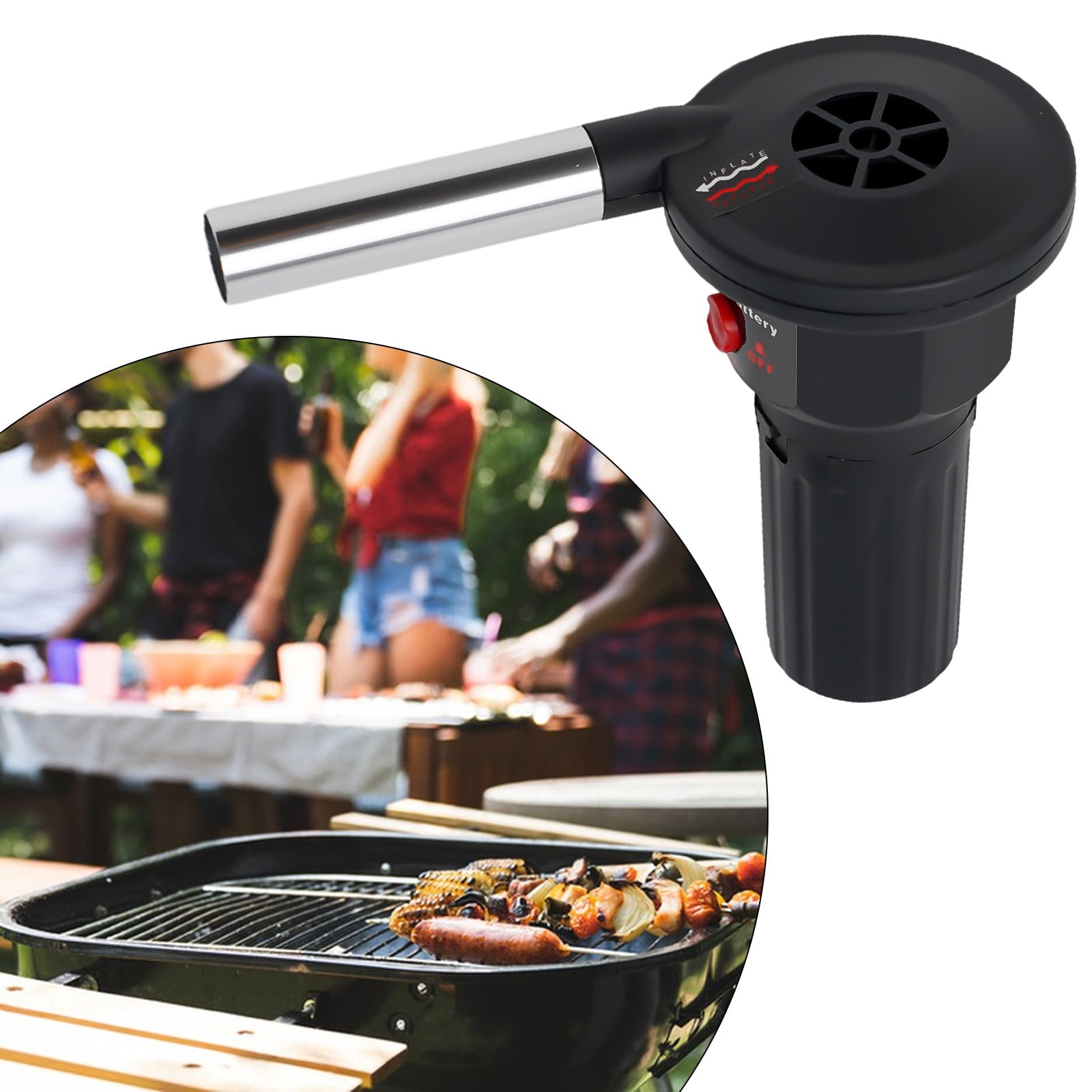 Portable Electric Bbq Fan Air Blower Burn Picnic Cooking Barbecue ...
