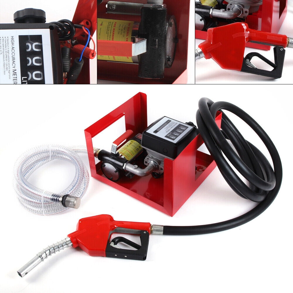 Portable Electric Diesel Fuel Transfer Pump Automatic Nozzle Transfer ...