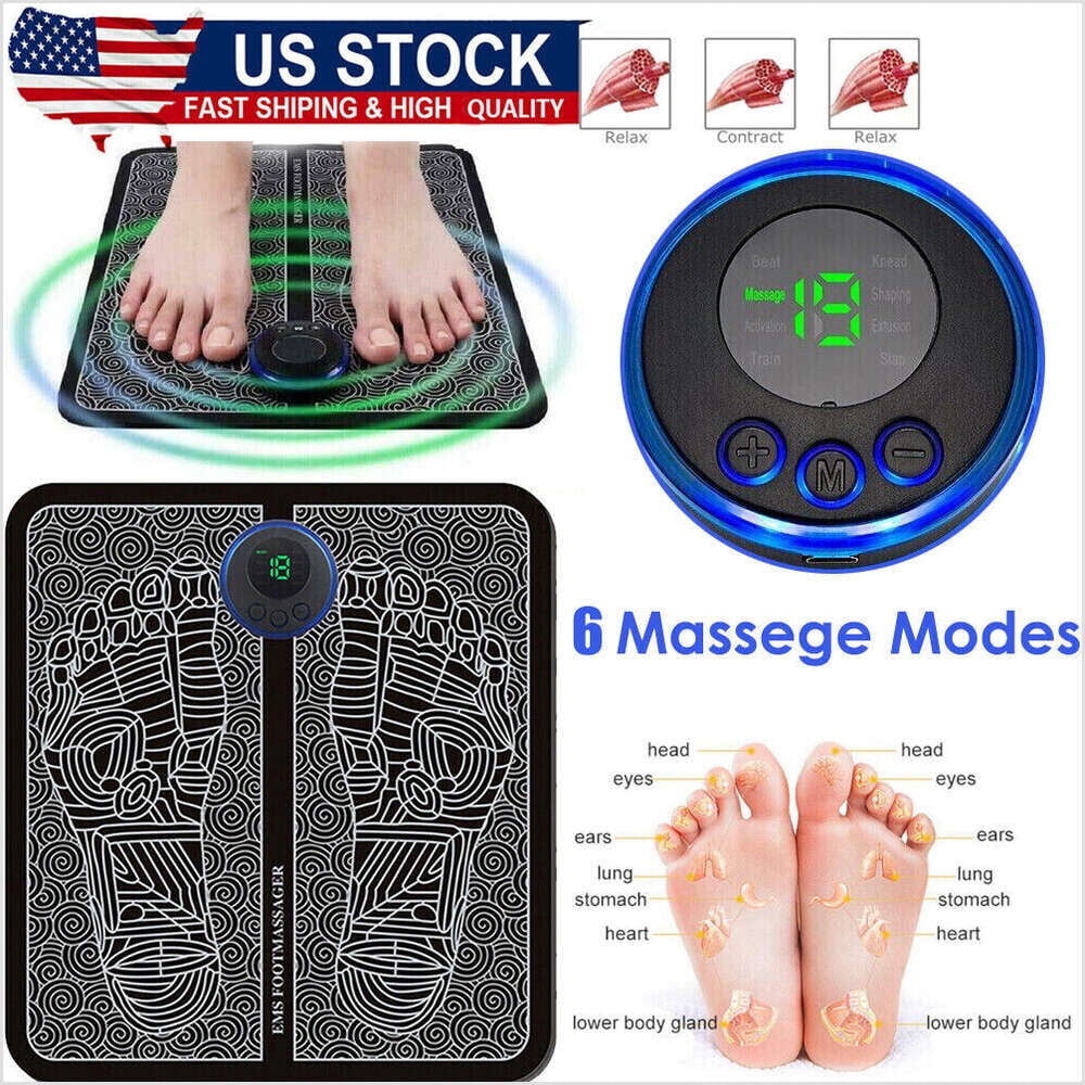 Portable Electric Foot Massager Pad Muscle Stimulator Blood Circulation ...