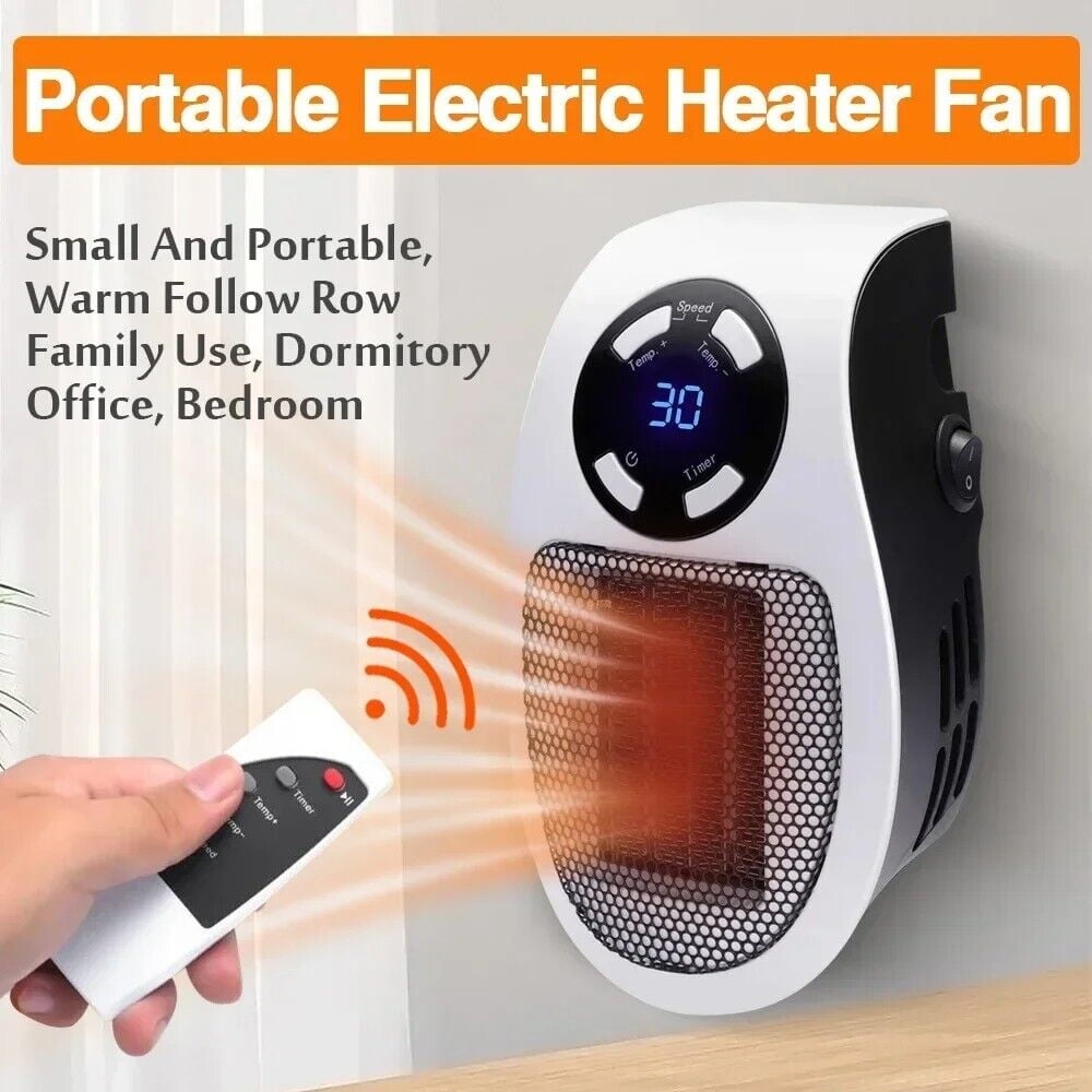 Portable Electric Heater Plug In Wall Mounted Room Heater 500W With ...