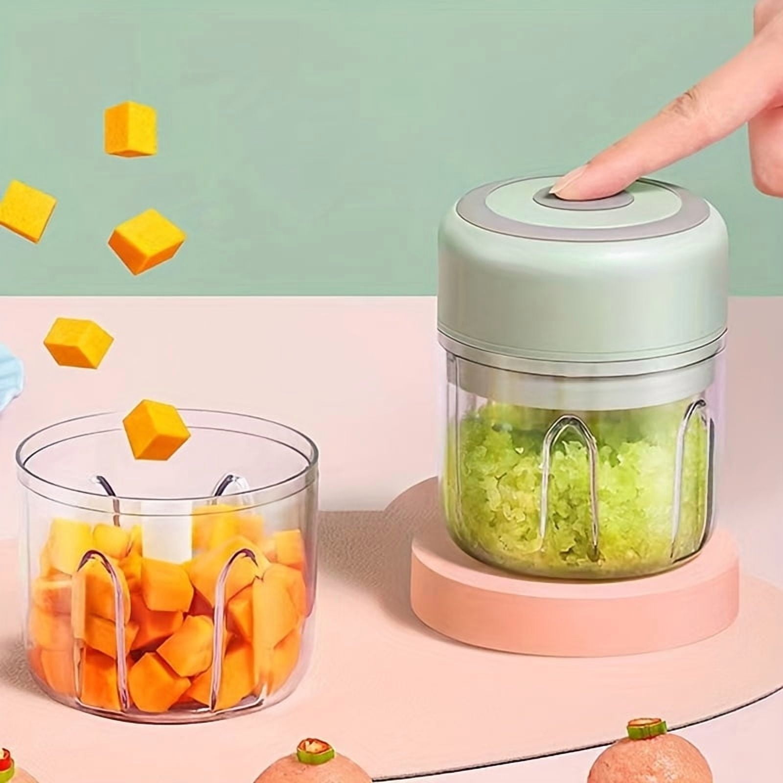 Portable Electric High Speed Food Chopper, 8.45 oz Mini USB Meat ...
