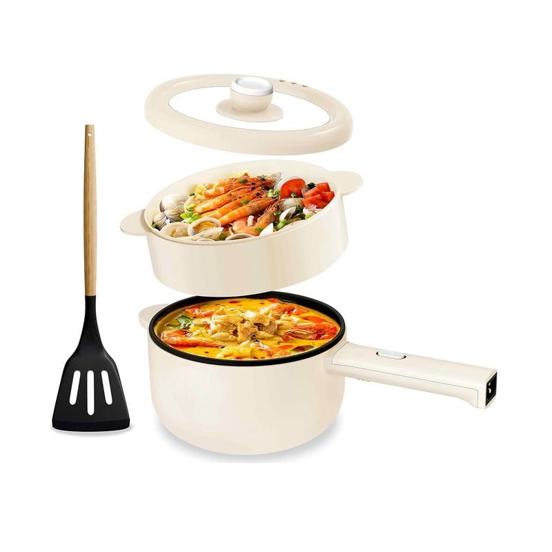 Portable Electric Hot Pot 2L with Power Adjustment, Mini Pot for Ramen ...