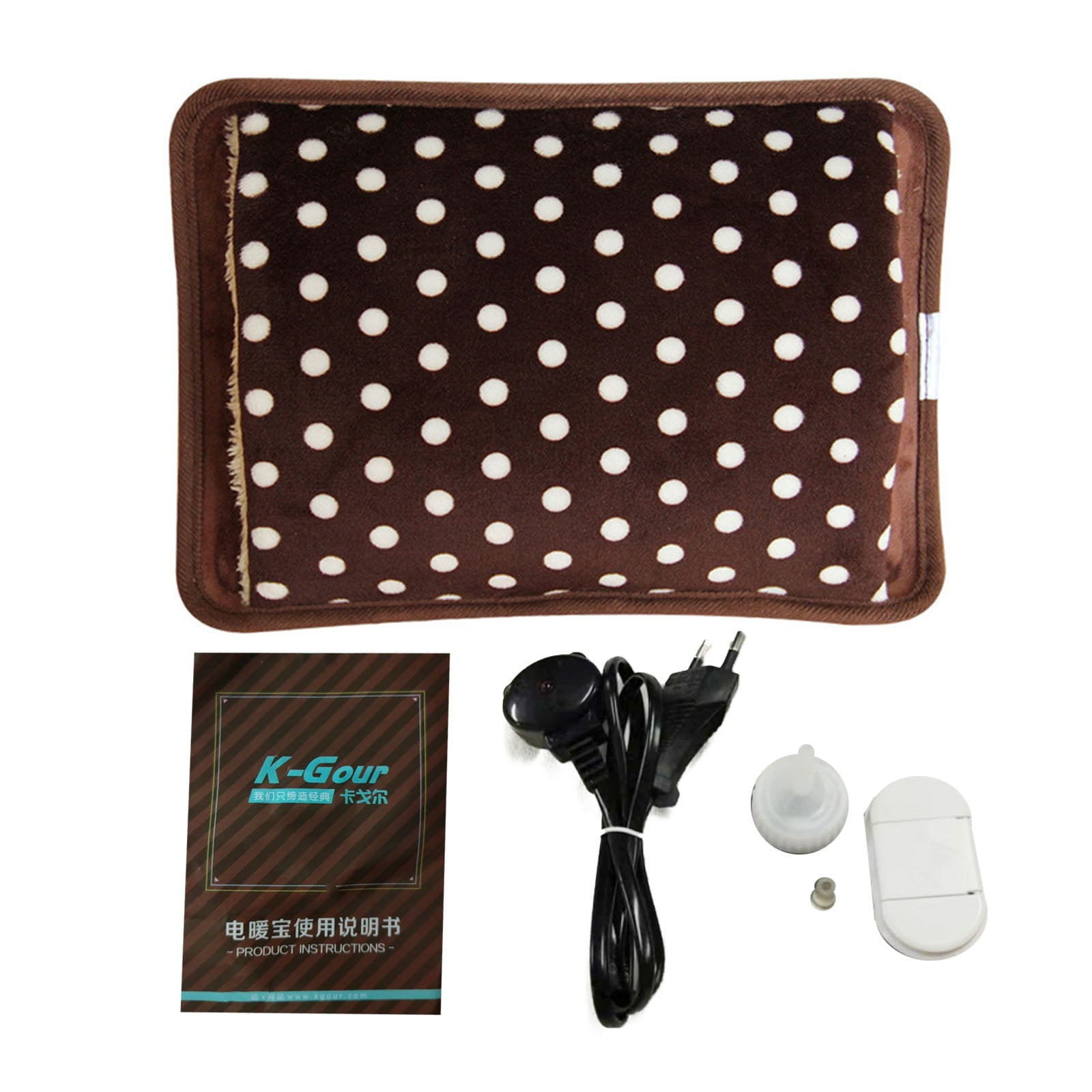 Portable Electric Hot Water Bag with Polka Dot Plush Cover Explosion ...