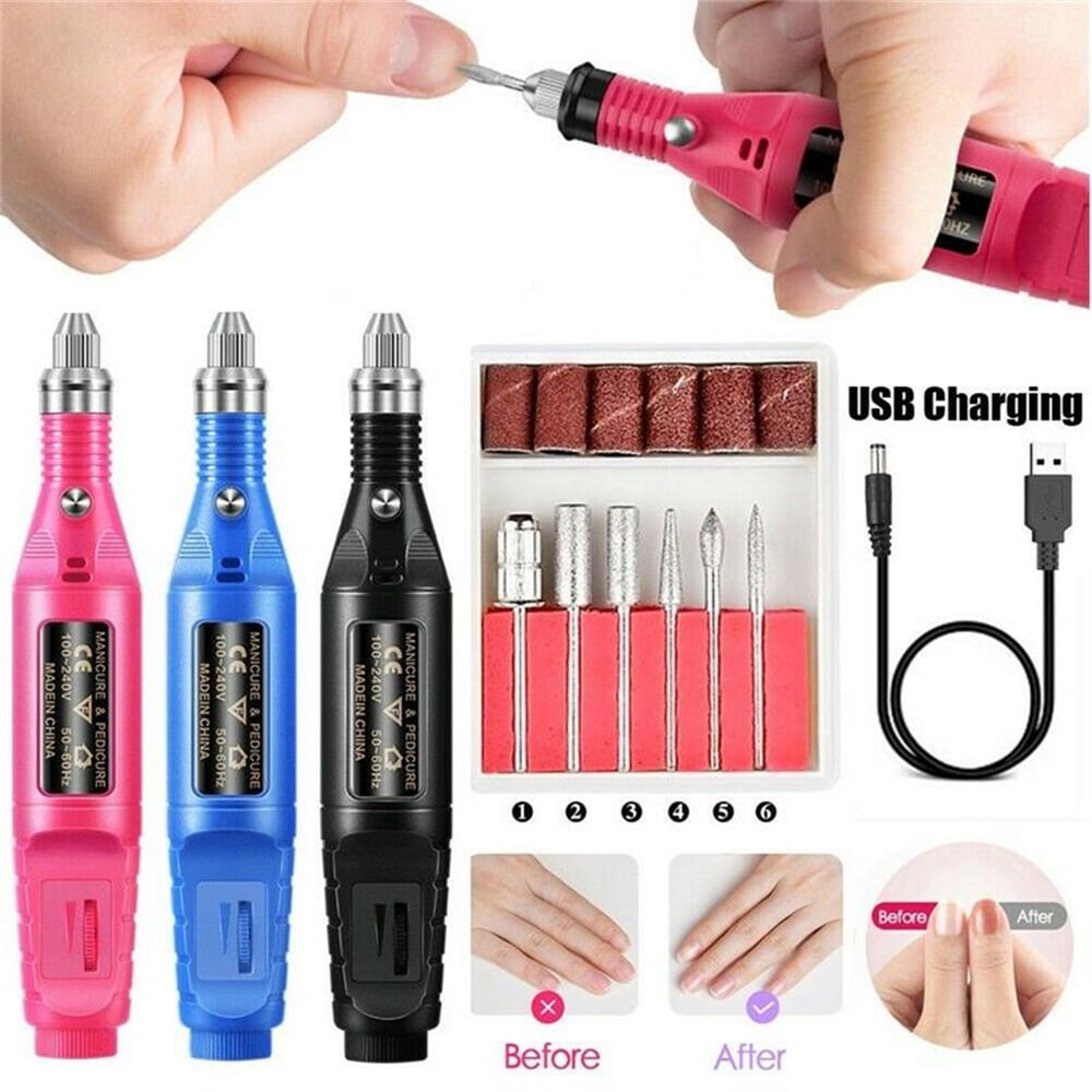 Portable Electric Nail Drill Set Pen Sander Polish Machine Acrylic Gel ...