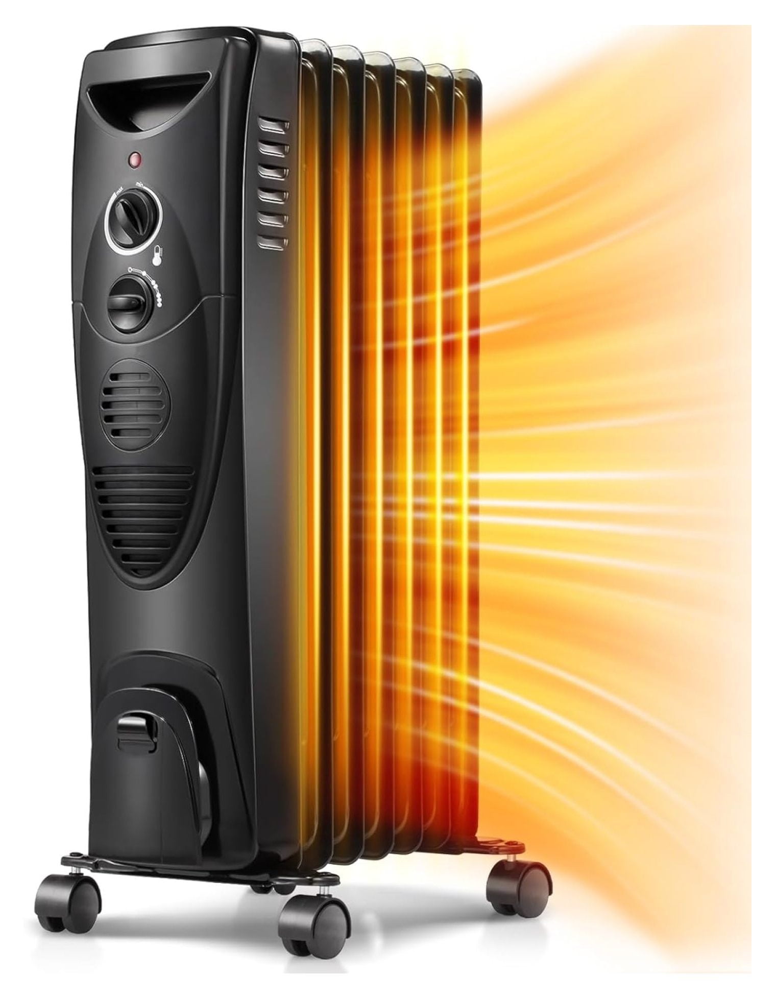 Portable Electric Radiator Heater, Oil Filled with 3 Heat Settings ...