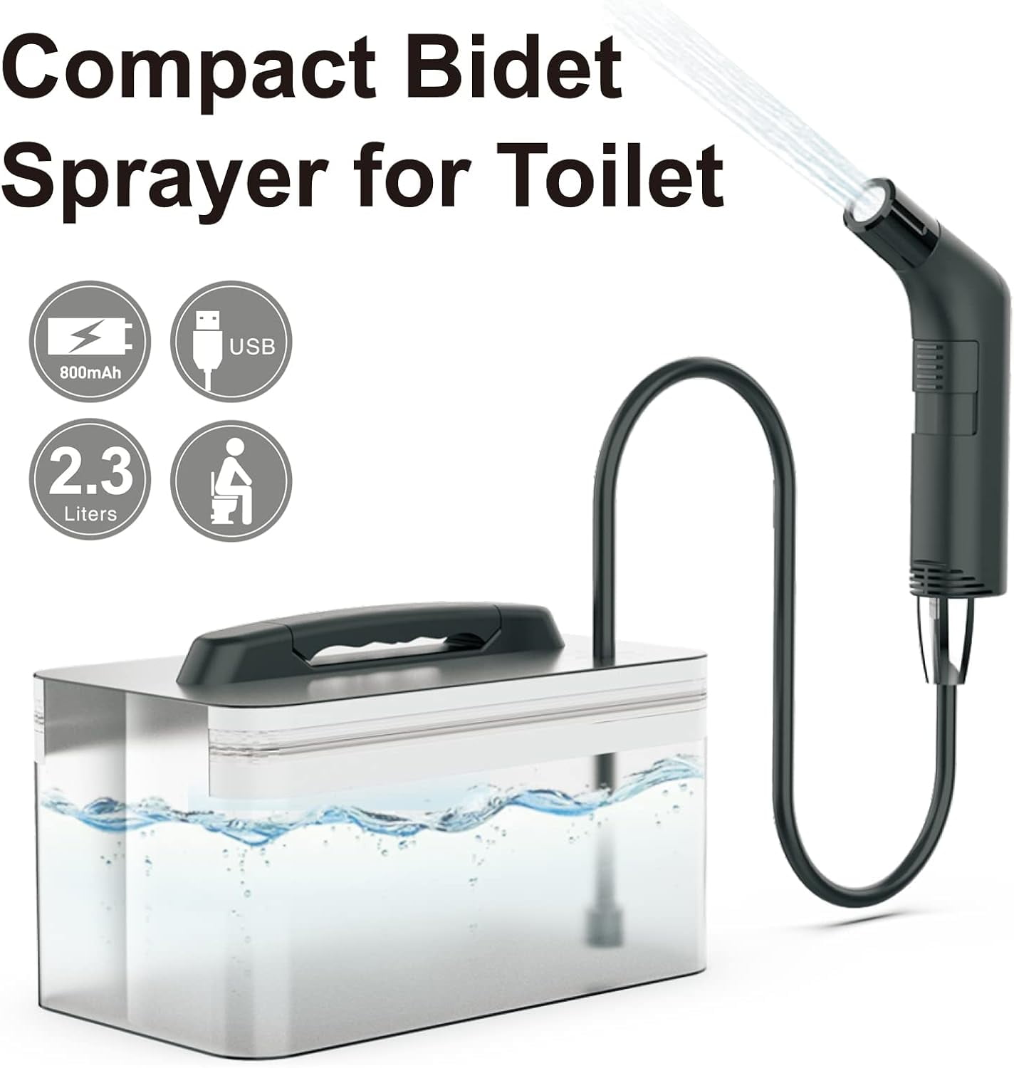 Portable Electric Rechargeable Travel Bidet, Mini Handheld Soft ...