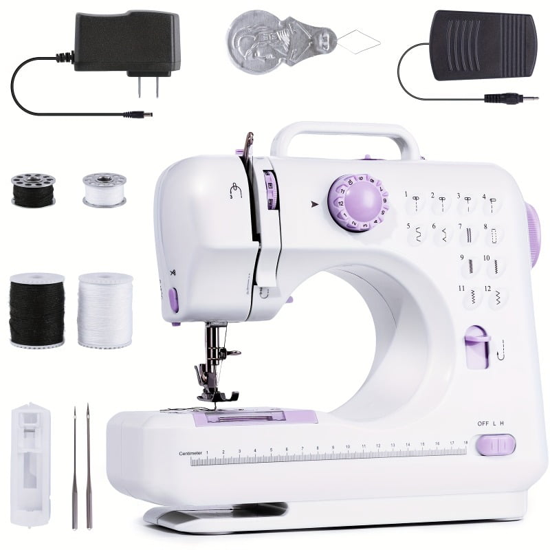 Portable Electric Sewing Machine Pro with 12 Stitches Patterns ...