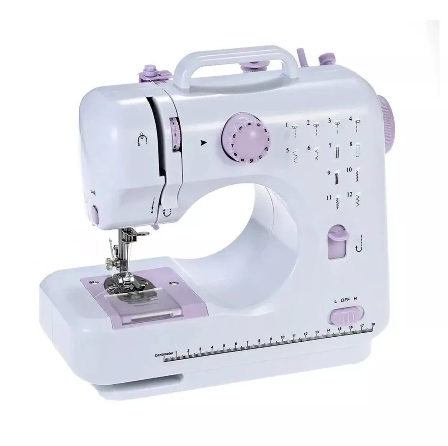 Portable Electric Sewing Machine with 12 Built-in Stitches & Pedal ...