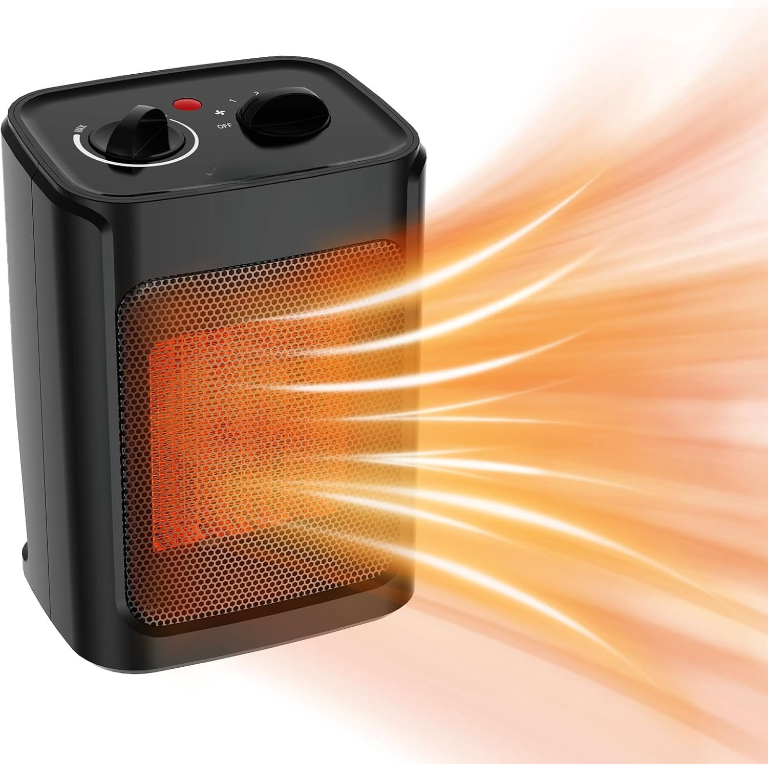 Portable Electric Space Heater - 1500W/750W Quiet Ceramic mini Heater ...