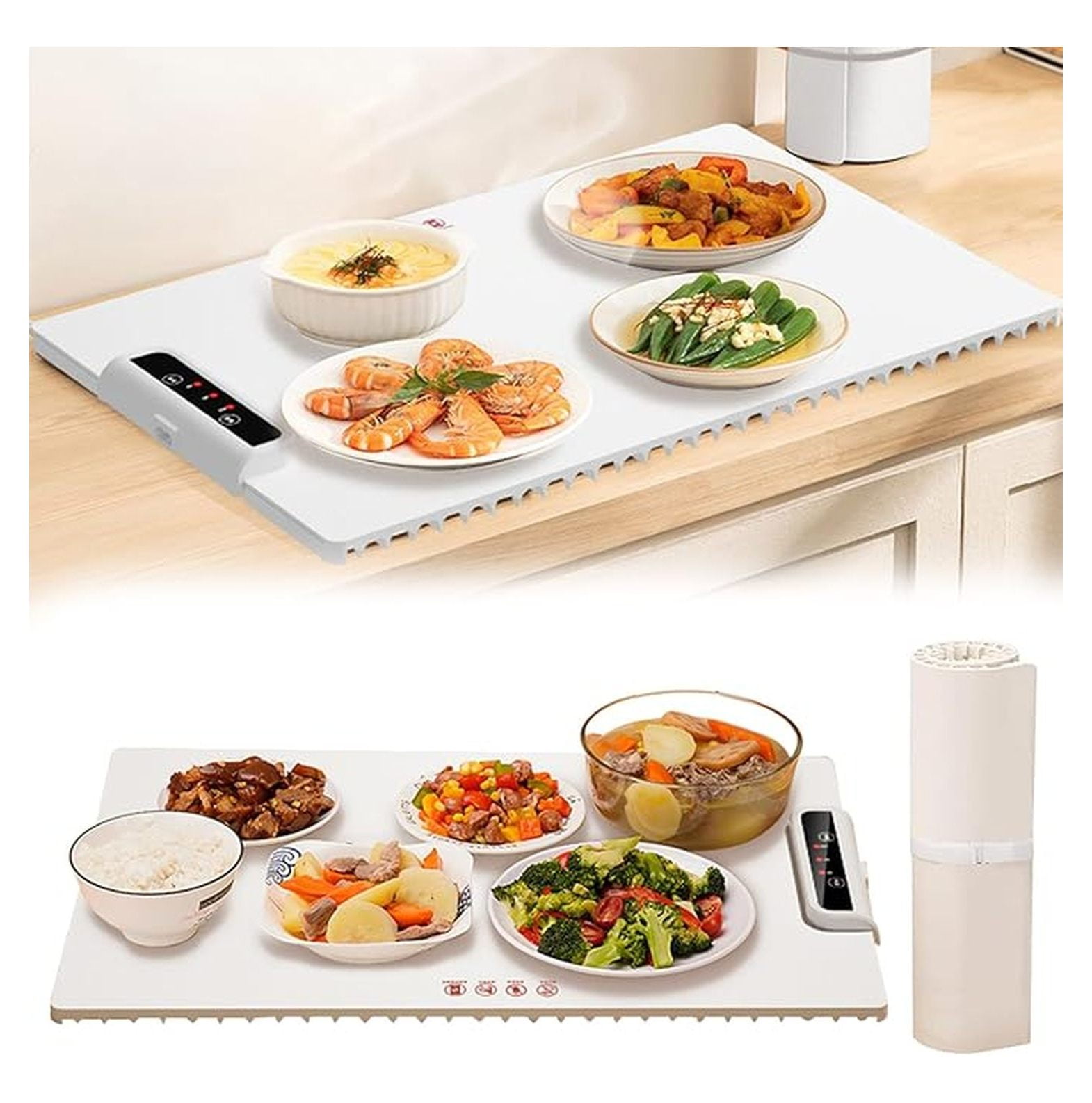 Portable Electric Warming Tray Silicone with Adjustable Temperature ...
