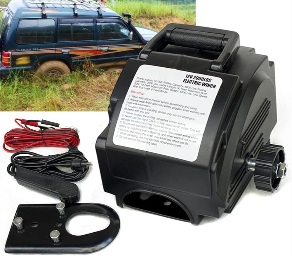 Portable Electric Winch, Drill Winch Remote Towing Hitch Truck Trailer ...