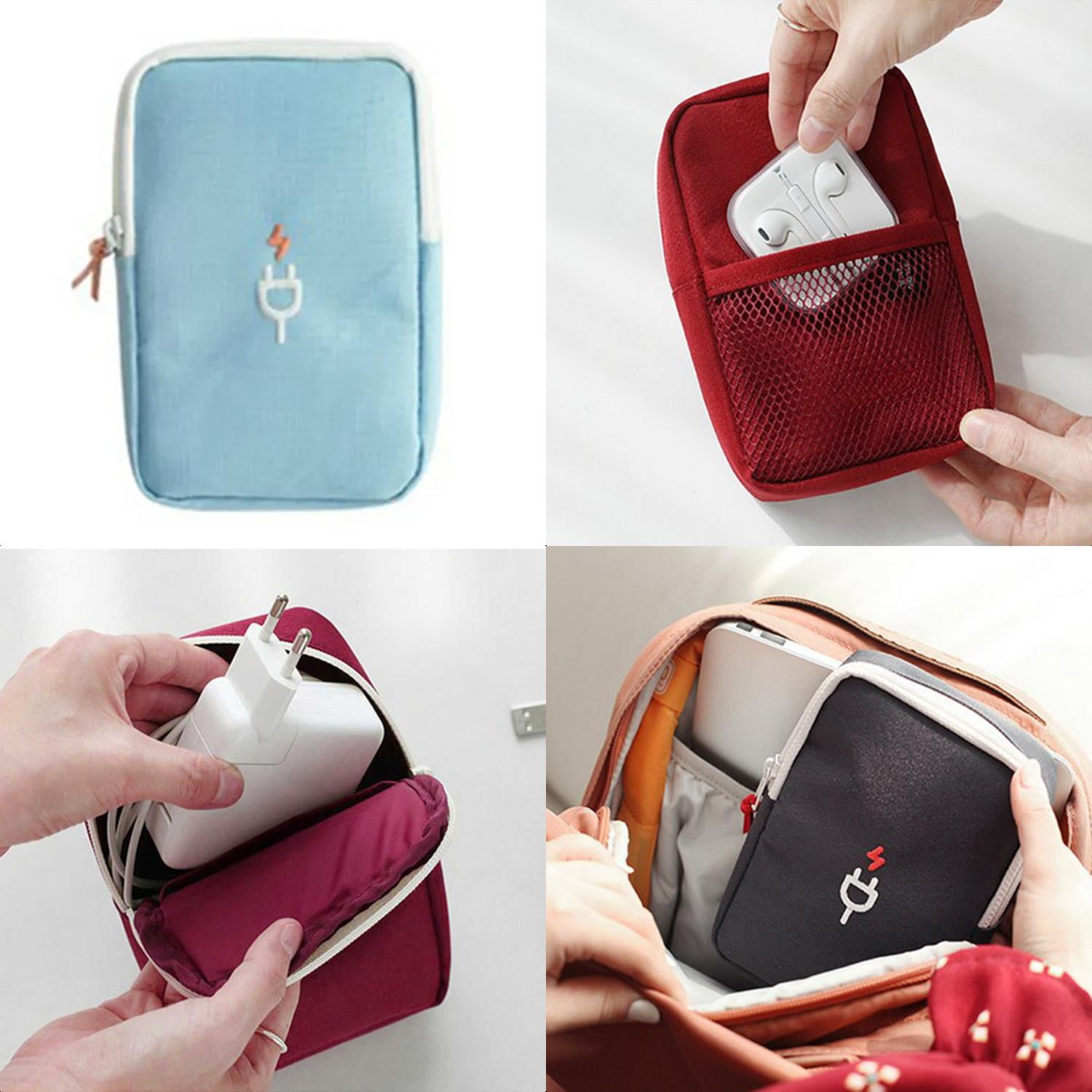 Portable Electronic Accessories Travel Organizer Gadget Bag with USB ...