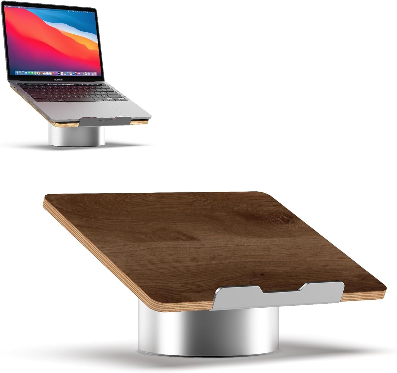 Portable Electronic Device Stand - Black Walnut Wood Laptop Stand ...