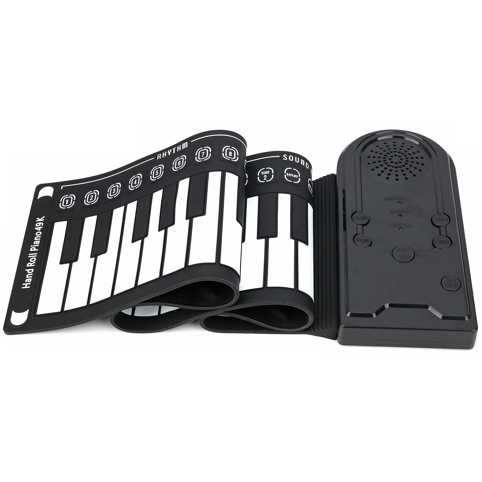 Portable Electronic Keyboard, 49 Keys Hand-Rolling Up Piano for Kids ...