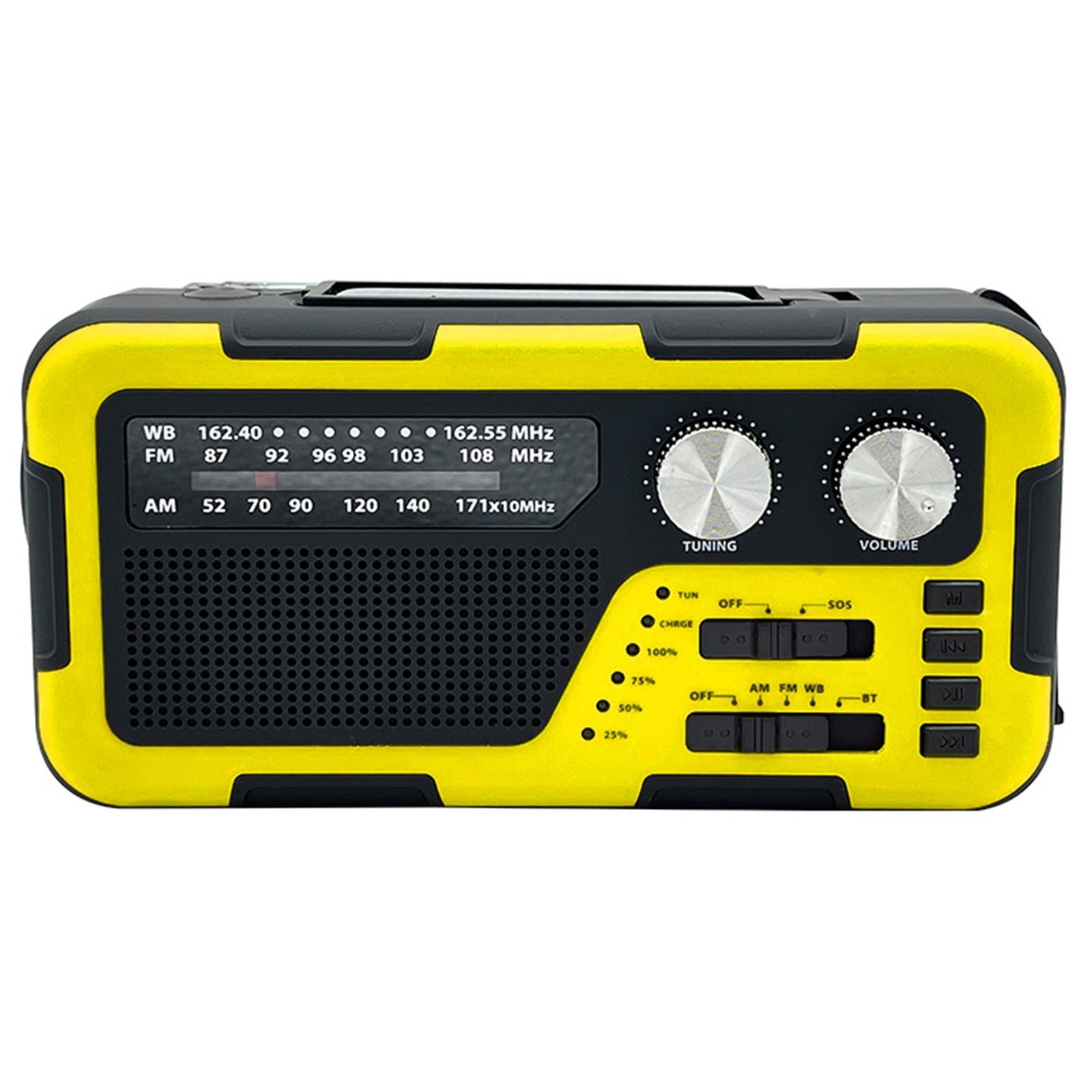 Portable Emergency NOAA Weather with Hand Crank Solar Charger 5000mAh ...