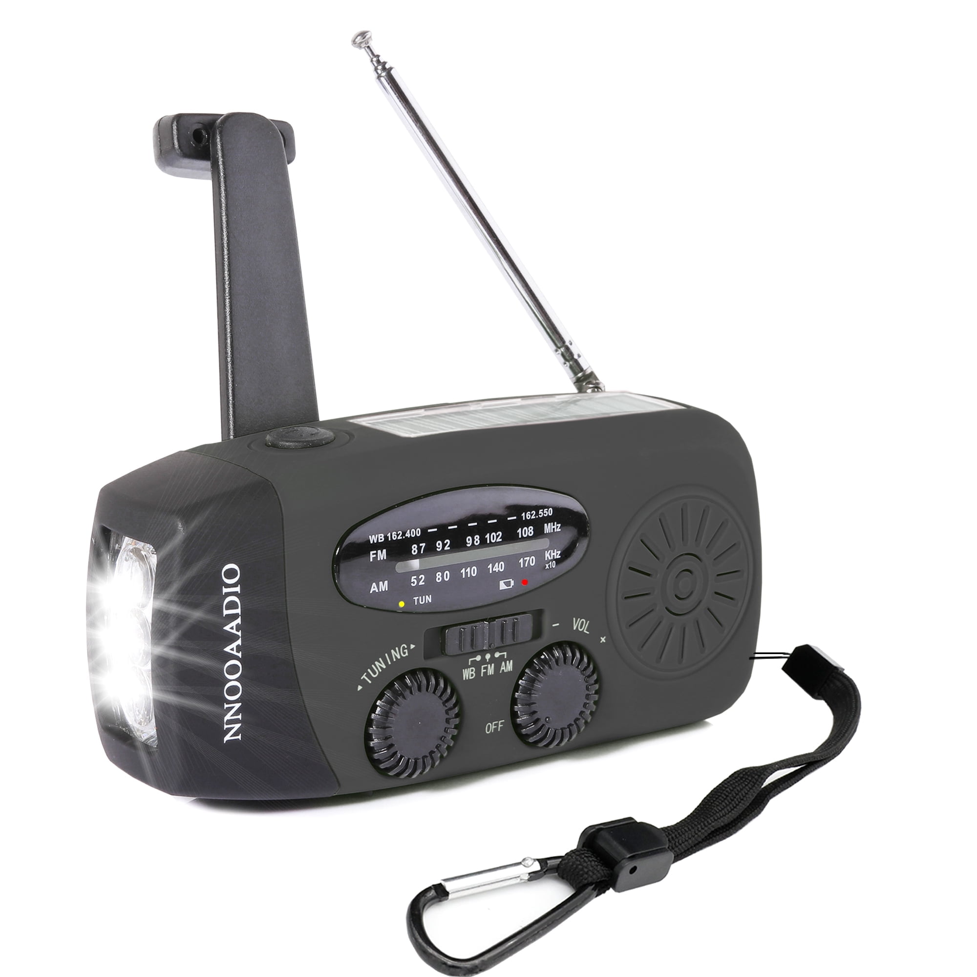 Portable Emergency Radio, Solar Radio Hand Crank Powered Radio AM/FM ...