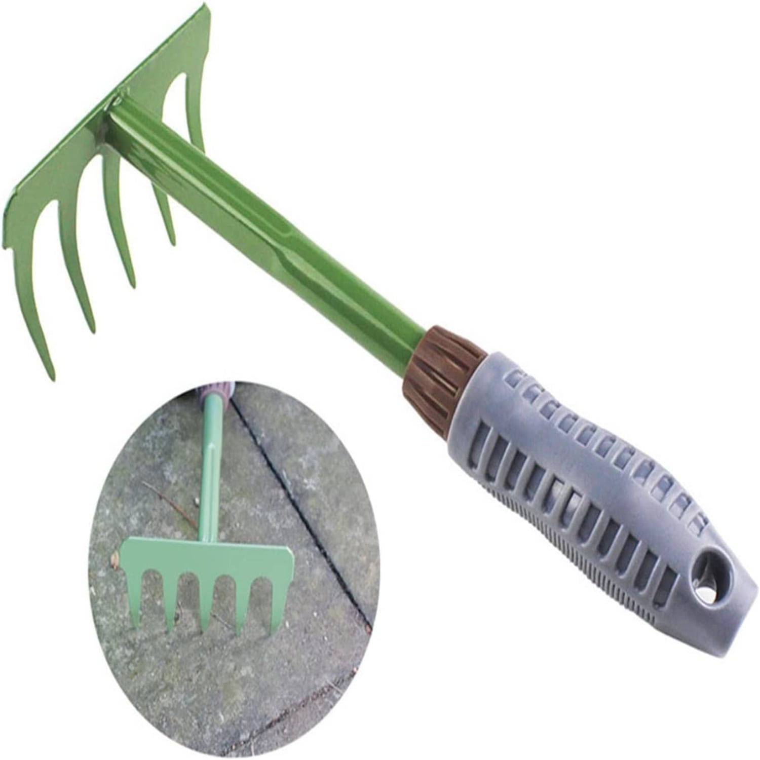 Portable and Ergonomic Gardening Tools with Mini Rake Tiller - 5-Tooth ...