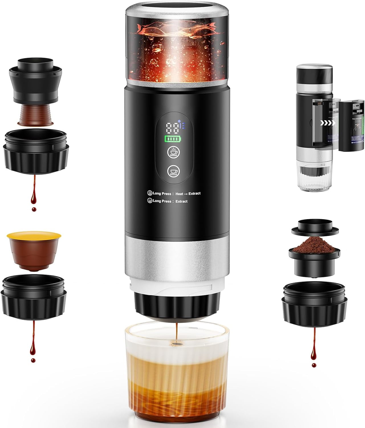 Portable Espresso Maker Travel Coffee Maker for Camping Portable ...