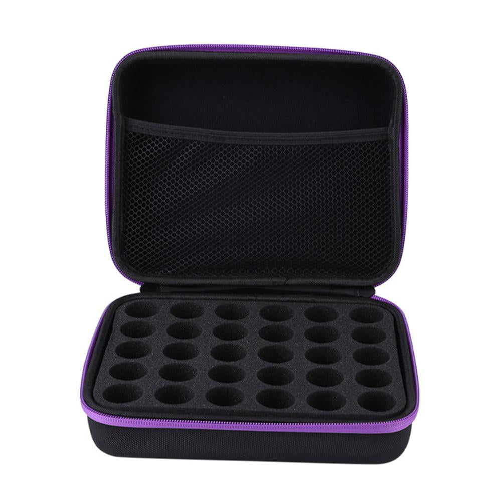 Portable Essential Oil Case with 30 Grids,Purple Essential Oil Travel ...
