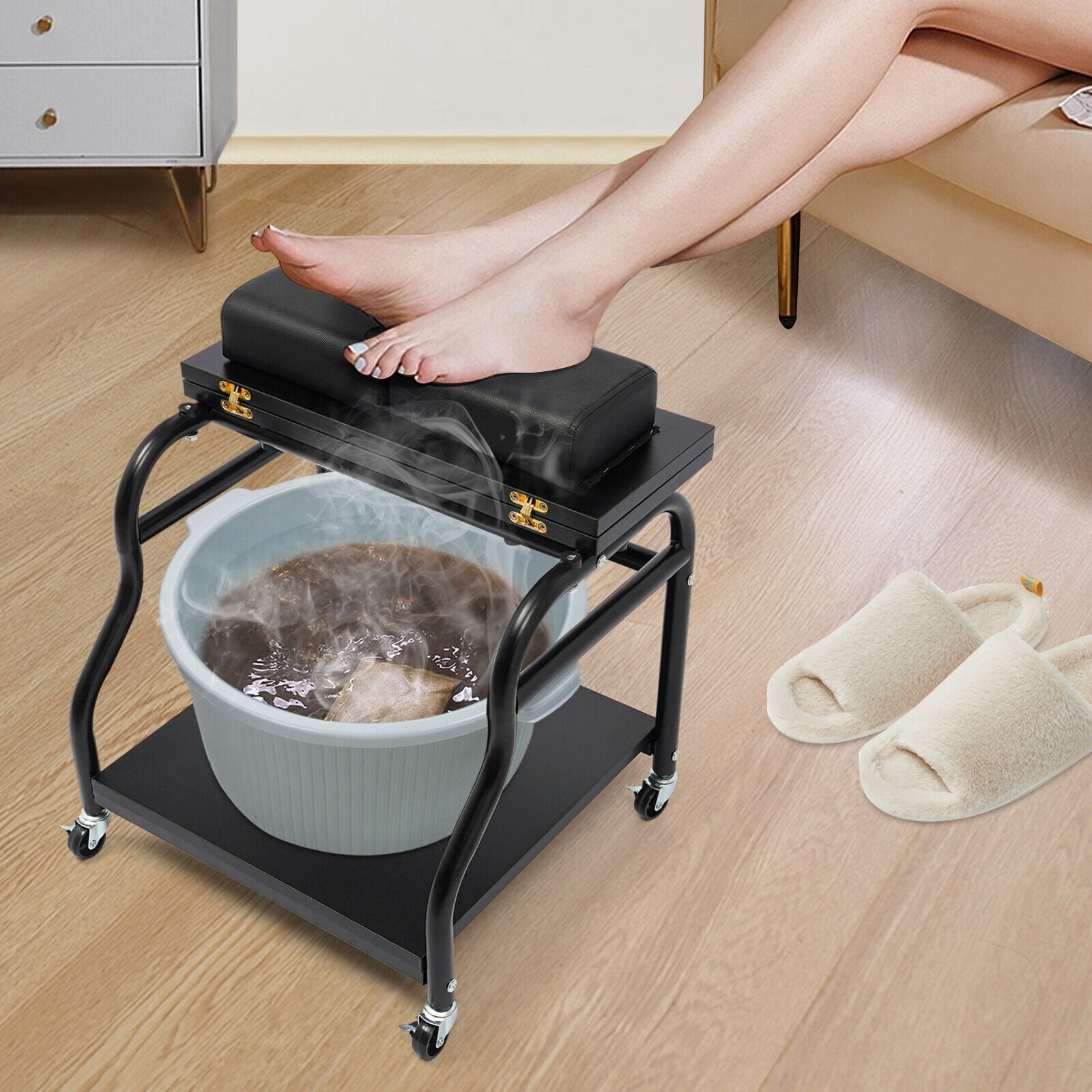 Portable Esthetician Trolley Cart, Trolley Cart with Wheels, Foot Bath ...