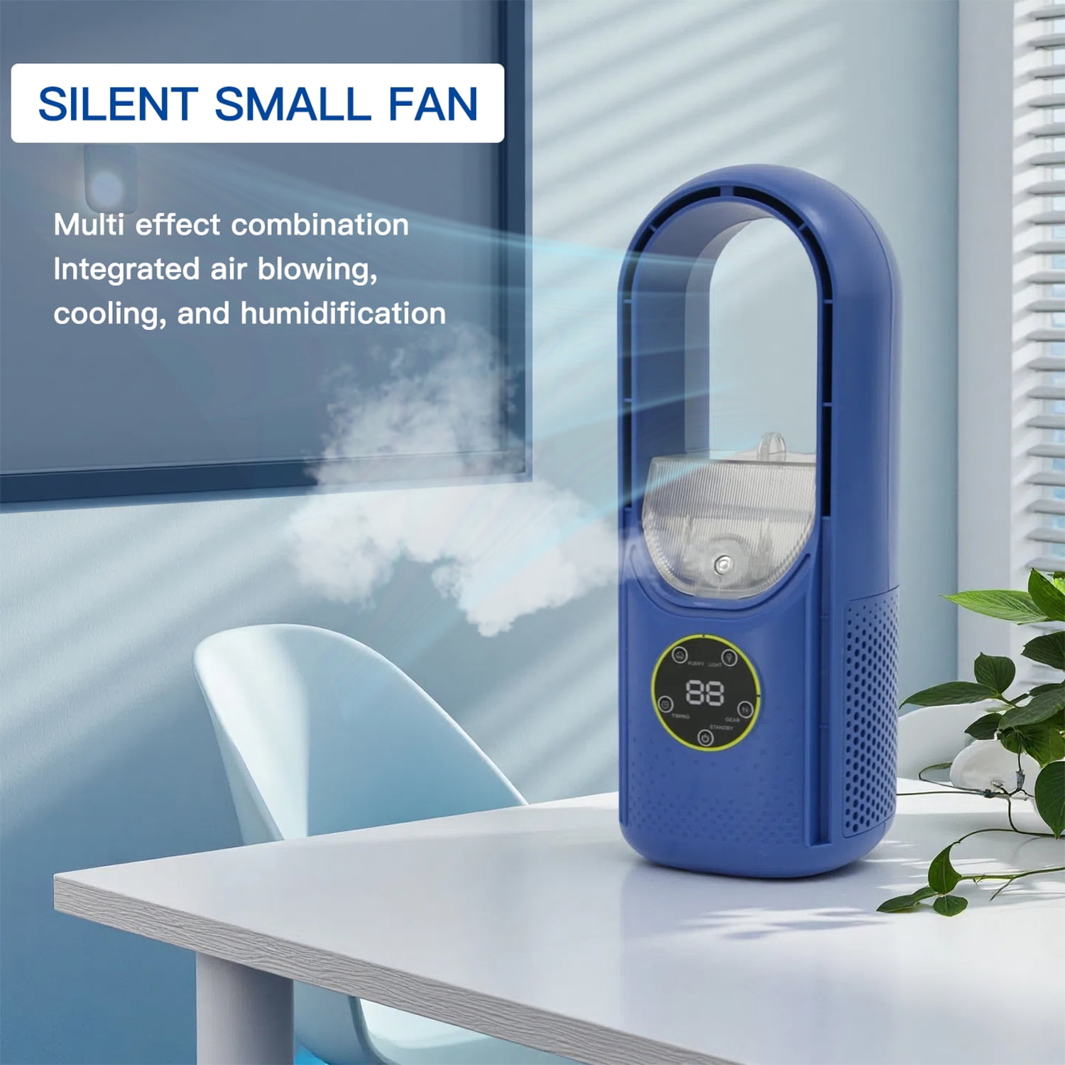 Portable Evaporative Air Cooler with Humidifier 6 Speed USB Desktop ...