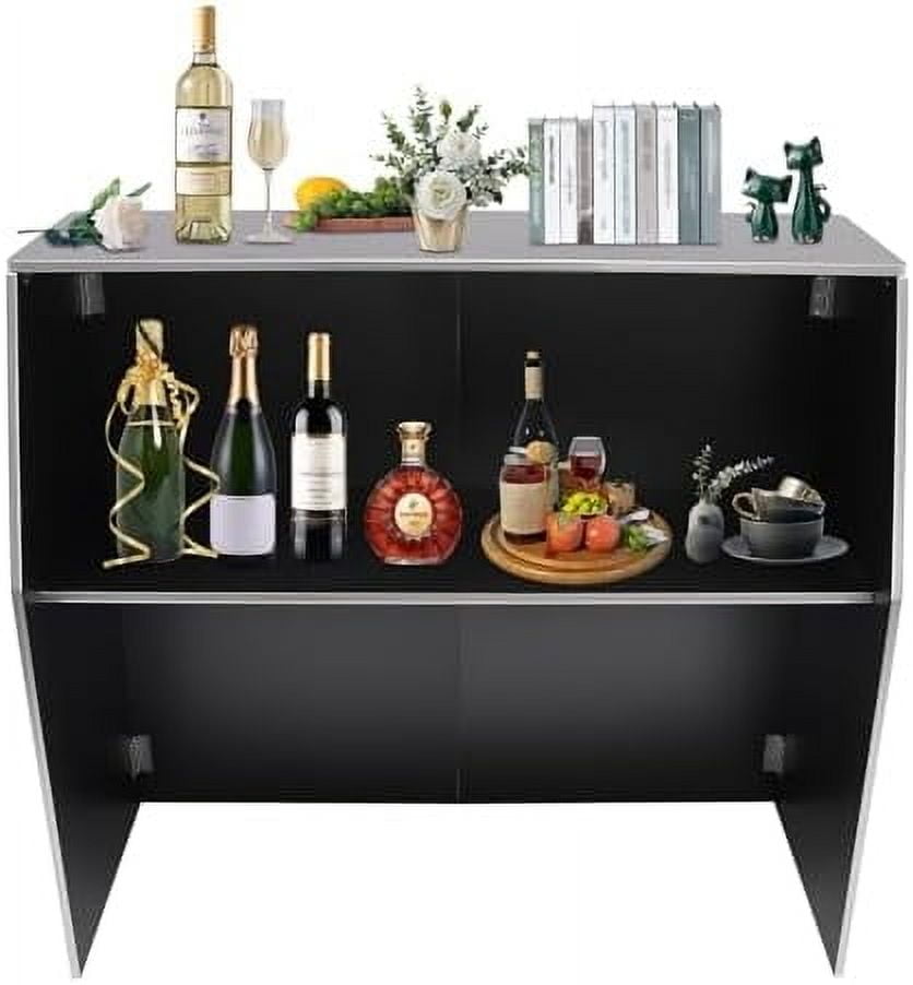 Portable Event Bar, 4' Folding Portable Event Bar with Top and Middle ...