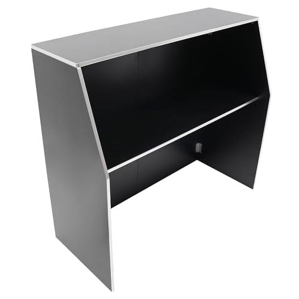 Portable Event Bar Table, Foldable Bar Cabinet w/Top and Middle Shelves ...