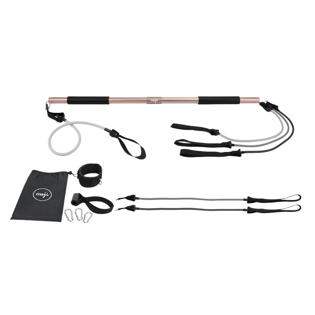 Portable Exercise Bar with Resistance Bands, Rose Gold - Walmart.com