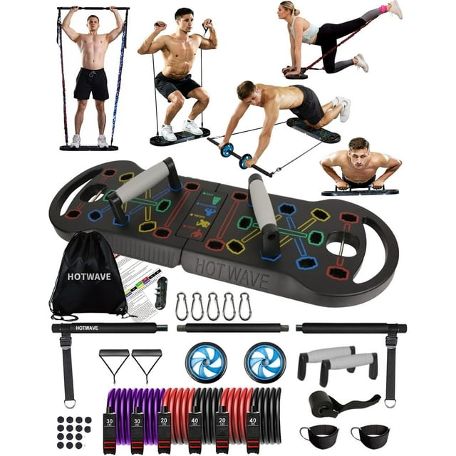 Portable Exercise Equipment with 16 Gym Accessories.20 in 1 Push Up ...