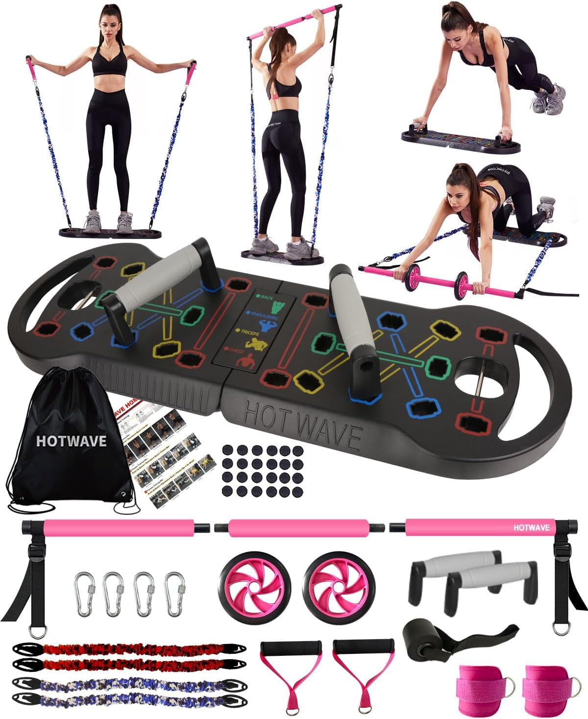 Portable Exercise Equipment with 16 Gym Accessories.Resistance Bands ...