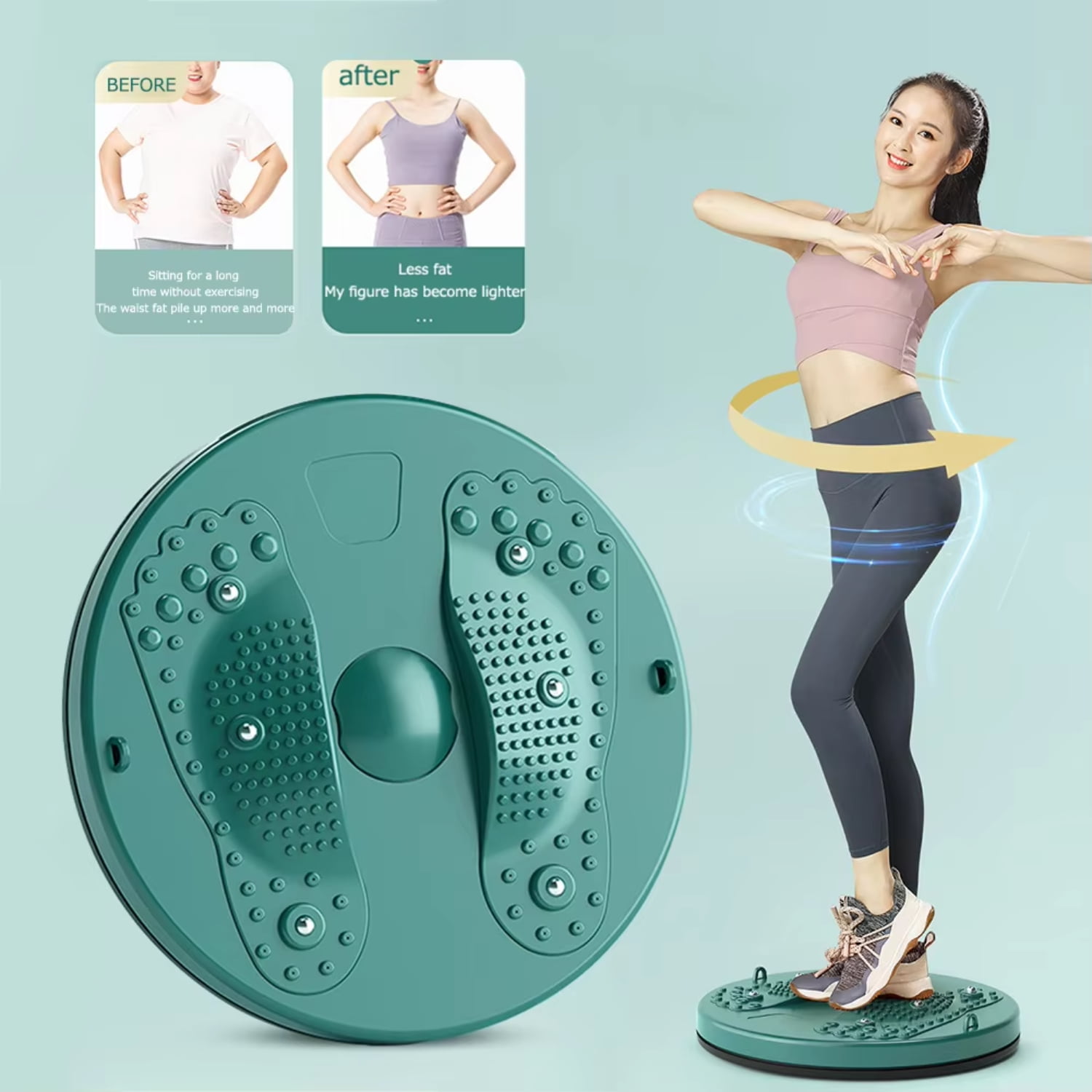 Portable Exercise Waist Twisting Disc - Adjustable Foot Massage Torsion ...