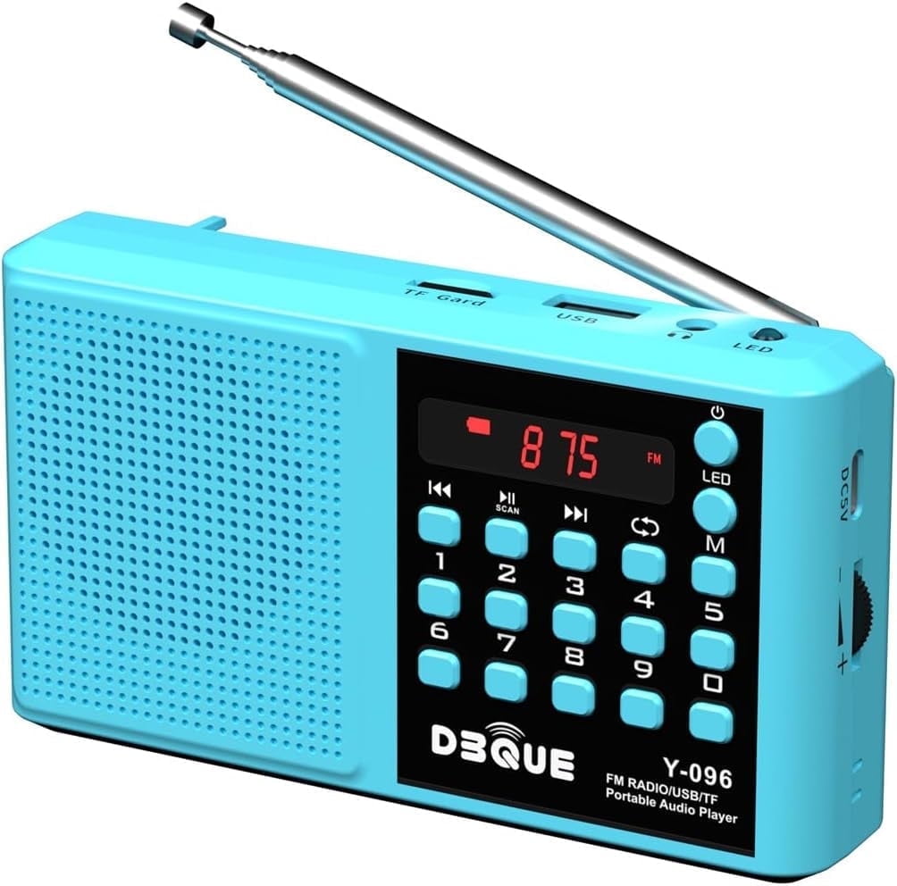 Portable AM FM Radio with Bluetooth Speaker, USB/TF Playback MP3 Player ...