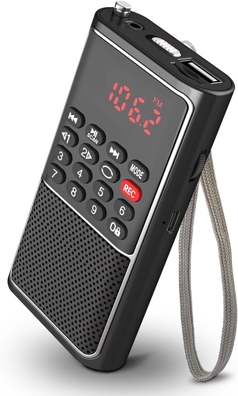 Portable FM Radio with Mp3 Player, Support USB/TF Card, Rechargeable ...