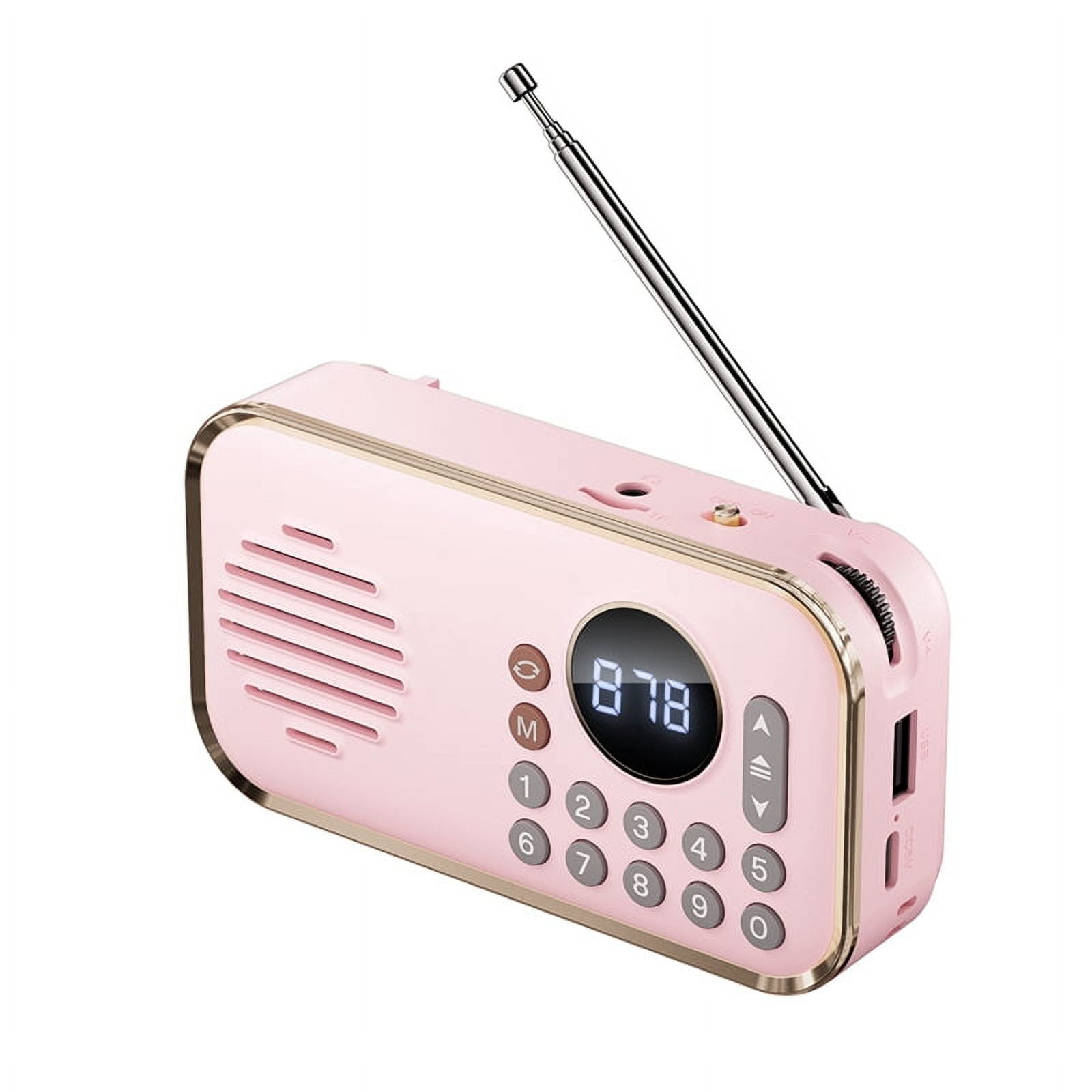 Portable FM Radio Rechargeable Small Wireless Bluetooth Speaker ...