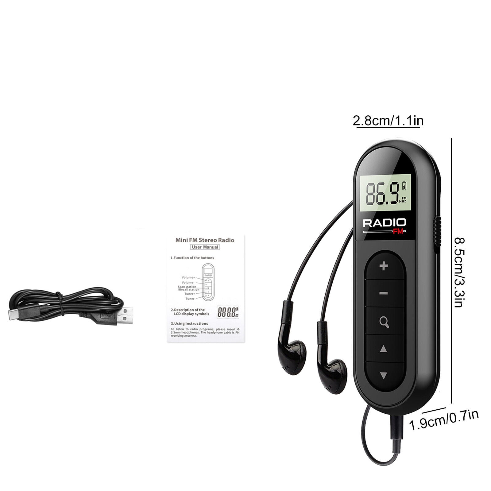 Portable FM Radio with Excellent Reception and Rechargeable Battery Big ...