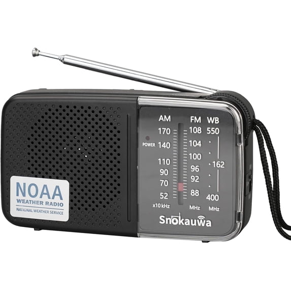 Portable AM FM Transistor Radio Battery Operated, NOAA Weather Radio ...