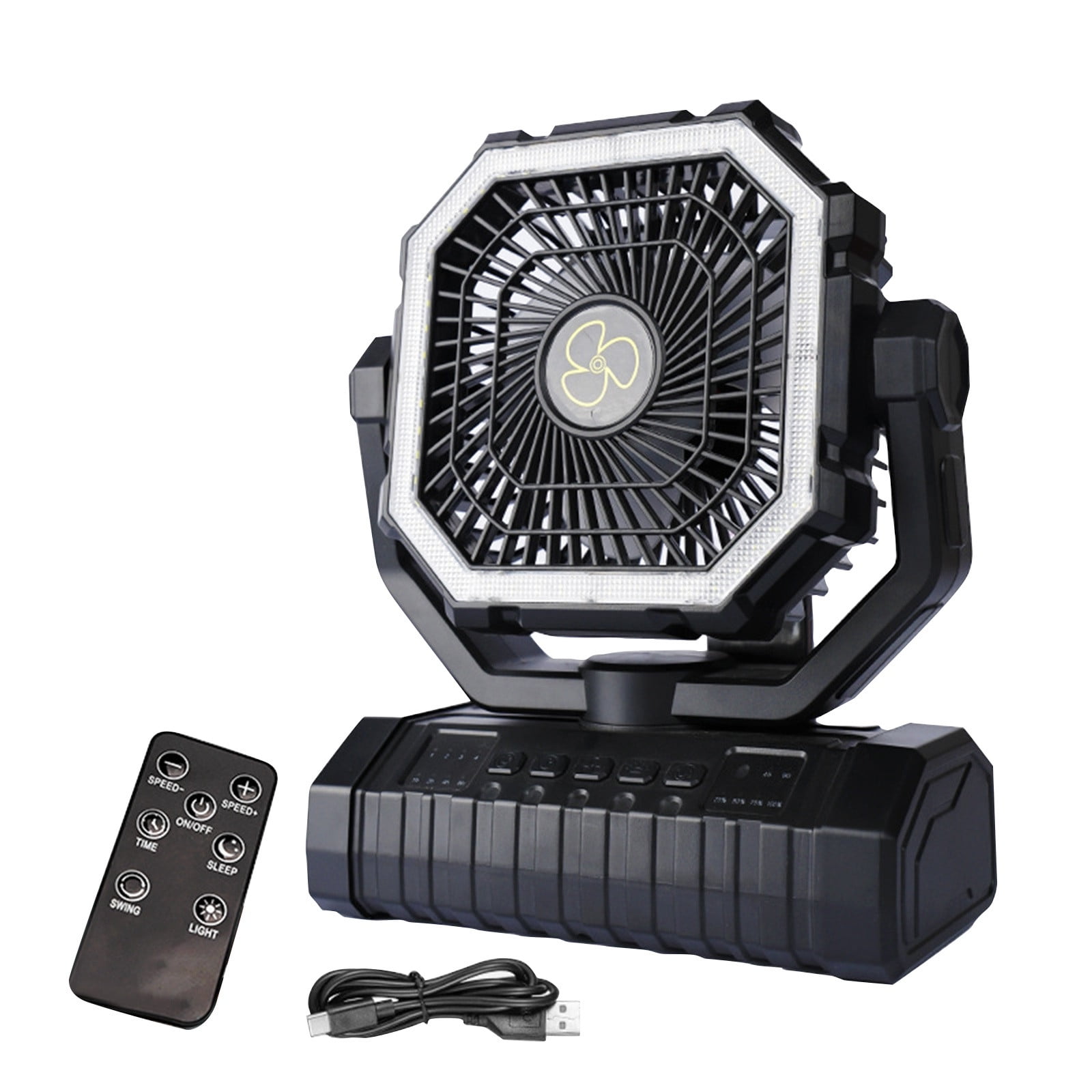 Portable Fan 20000mAh Battery Powered With Remote Control And LED, 4 ...